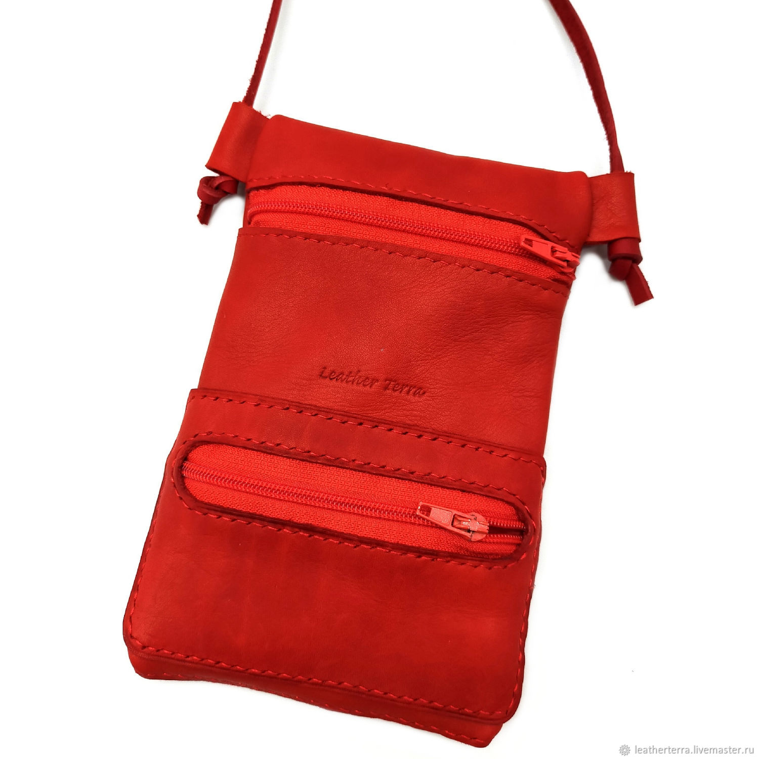 Нагрудный кожаный чехол для путешествий. Красный в интернет-магазине на ...