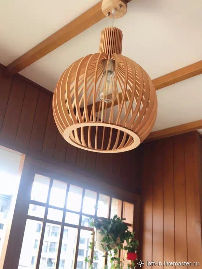 Подвесной деревянный светильник Onion – заказать на Ярмарке Мастеров ...