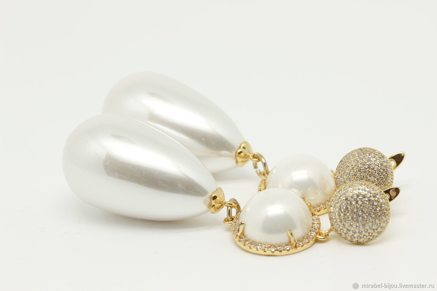 Серьги Elizabeth. Крупные роскошные жемчужные капли купить в интернет ...