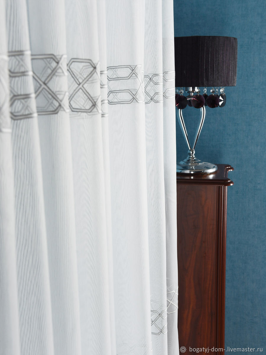 Тюль(сетка) с вышивкой 300х270 см в интернет-магазине Ярмарка Мастеров ...