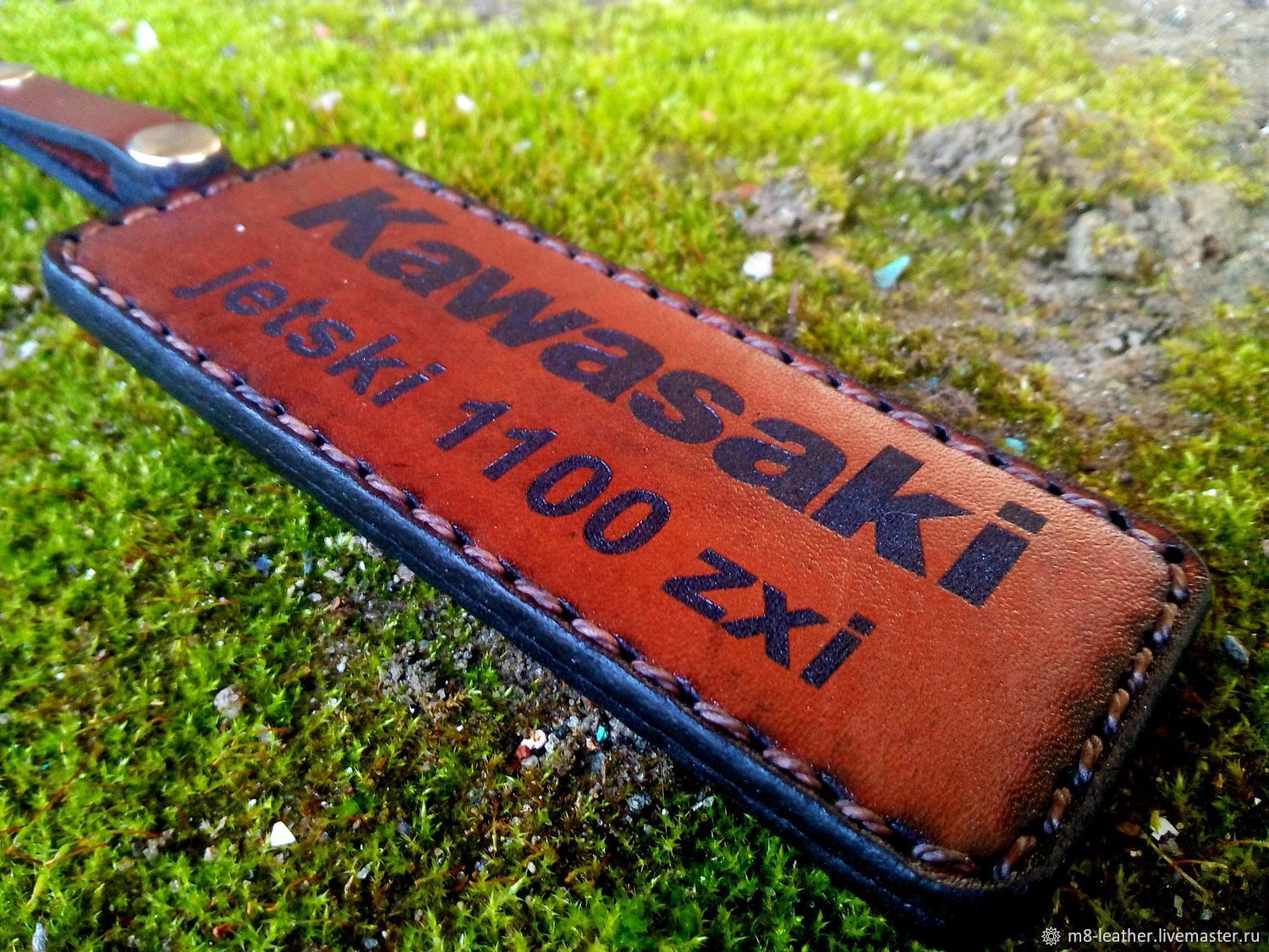 Брелок из кожи "Kawasaki" в интернет-магазине на Ярмарке Мастеров ...