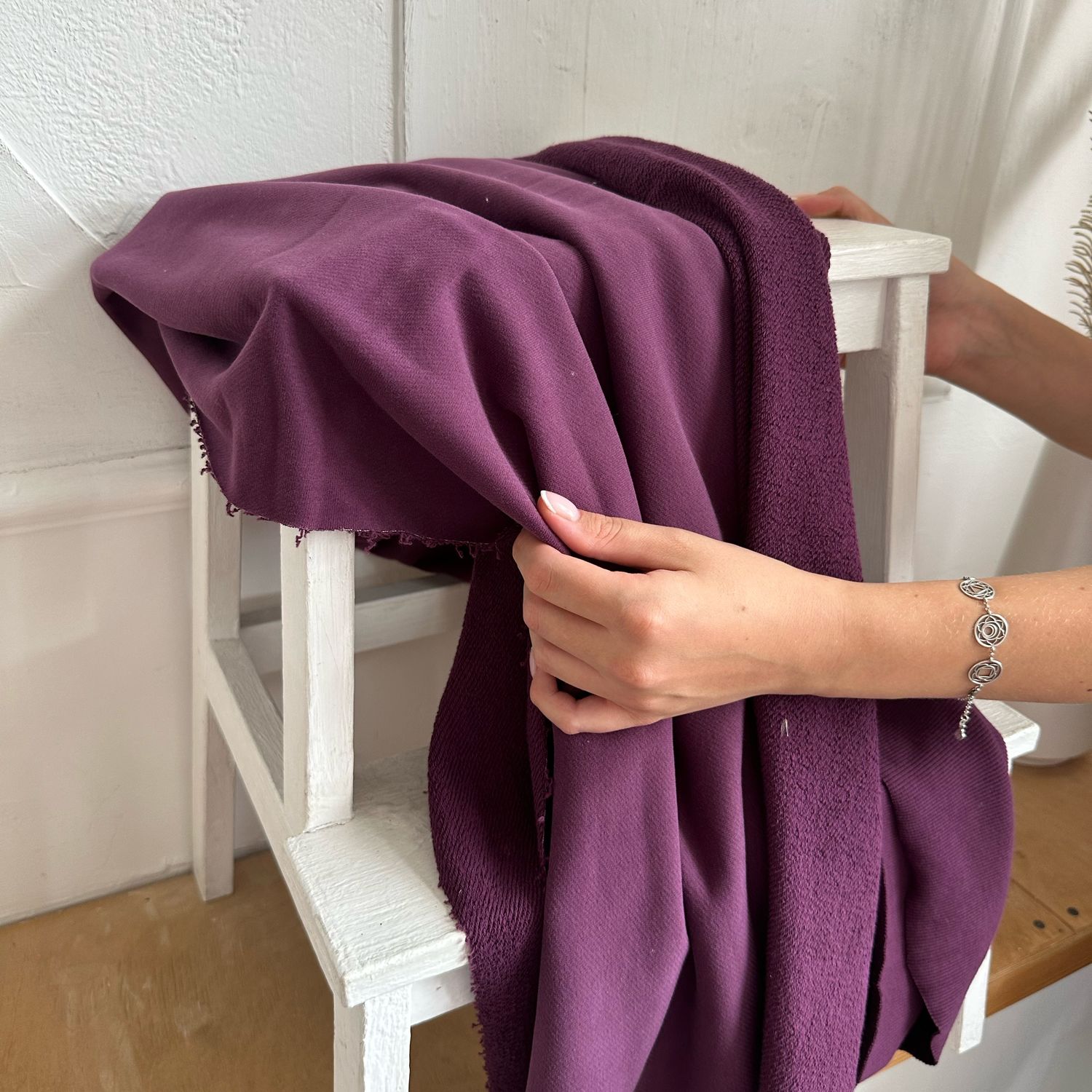 Футер 3х-нитка петля с эффектом велюра, итальянская слива в интернет-магазине на Ярмарке ...