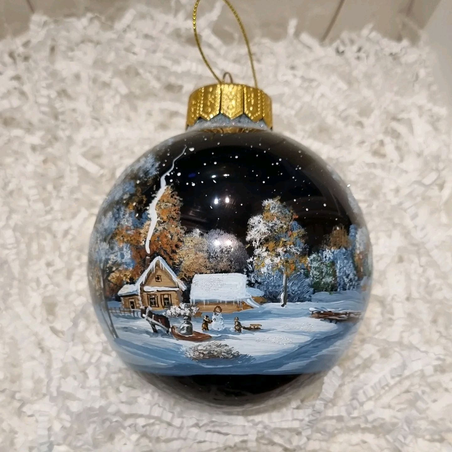 Ёлочный расписной стеклянный шарик в интернет-магазине на Ярмарке ...