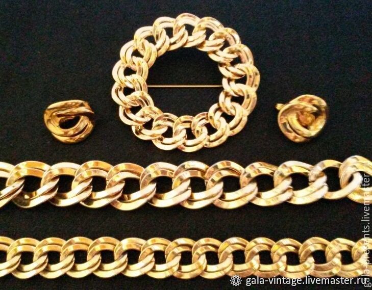 Винтаж: Моnet Парюра Модерн винтаж брошь колье клипсы браслет в ...