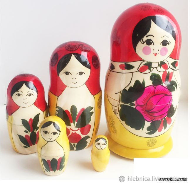 Матрешка традиционная 5 кукол (большая). Русская матрешка. в интернет ...