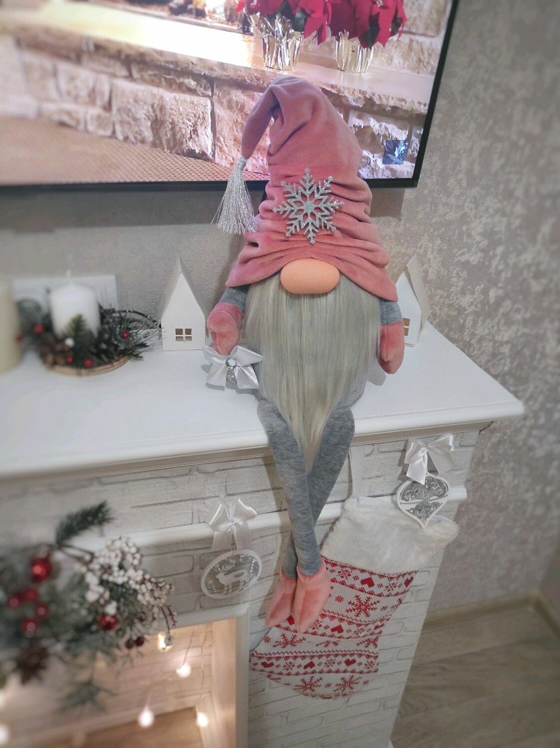 Гном новогодний каминный. Гном большой с бородой на заказ в интернет ...