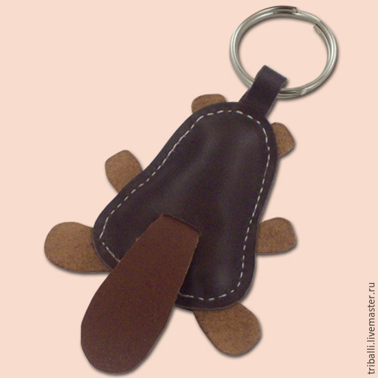 Коричневый бoбр ручной работы брелок из кожи - бесплатная доставка в ...