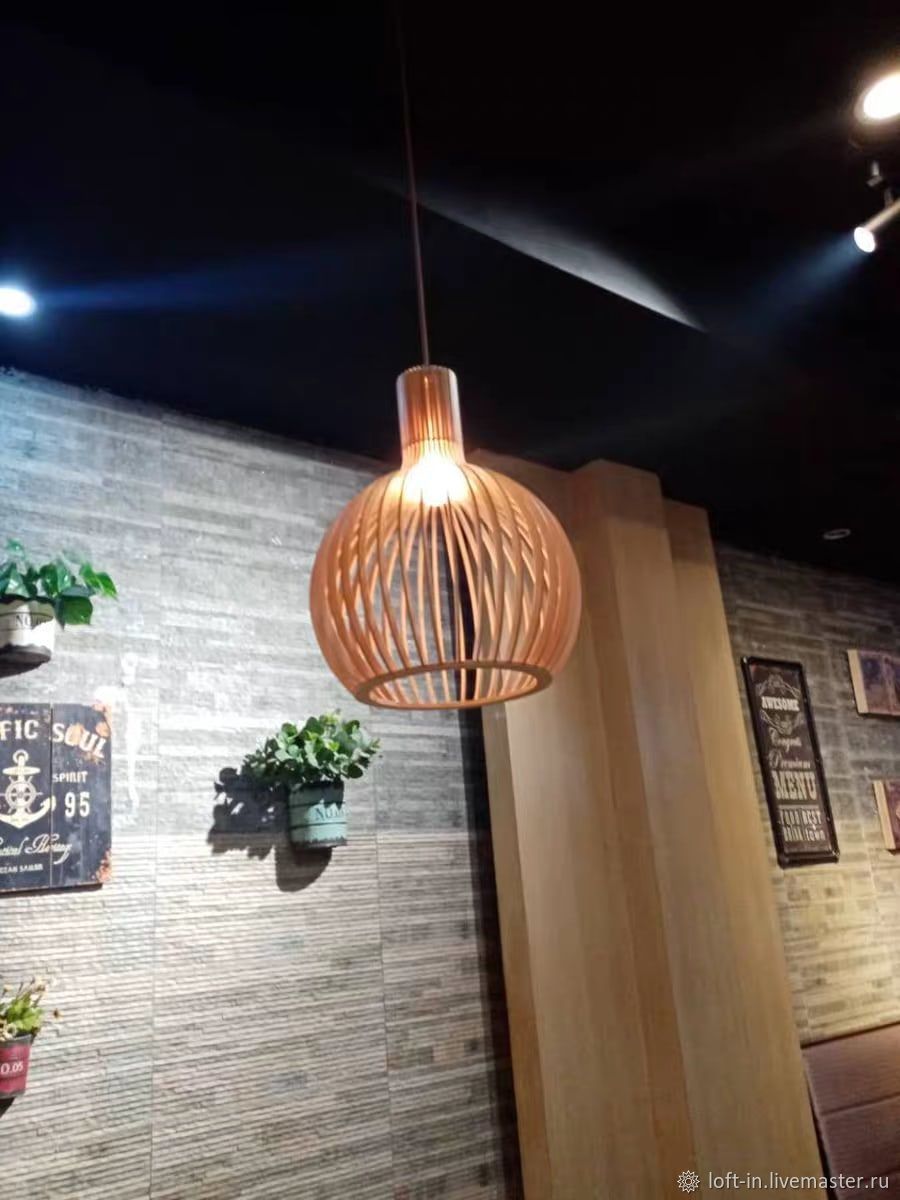 Подвесной деревянный светильник Onion – заказать на Ярмарке Мастеров ...