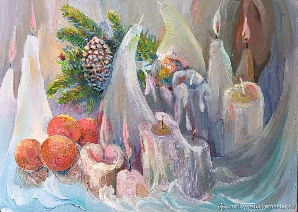 Картины: "Новогодние свечи" в интернет-магазине Ярмарка Мастеров по ...