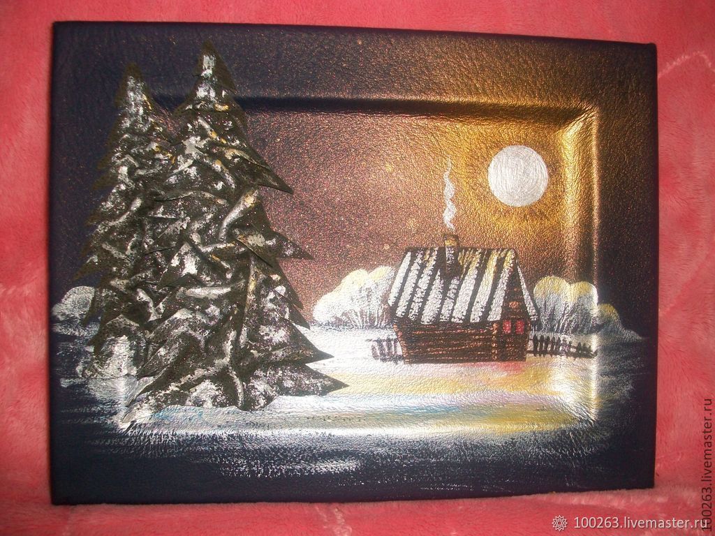 "Ночь темна"-картина акрилом на коже в интернет-магазине на Ярмарке ...