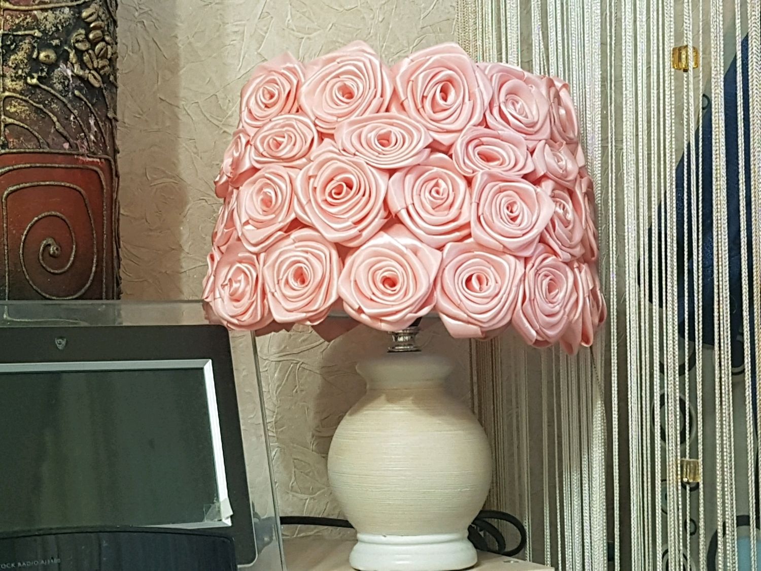 Светильник с абажуром из роз"Розовый закат" – купить онлайн на Ярмарке ...