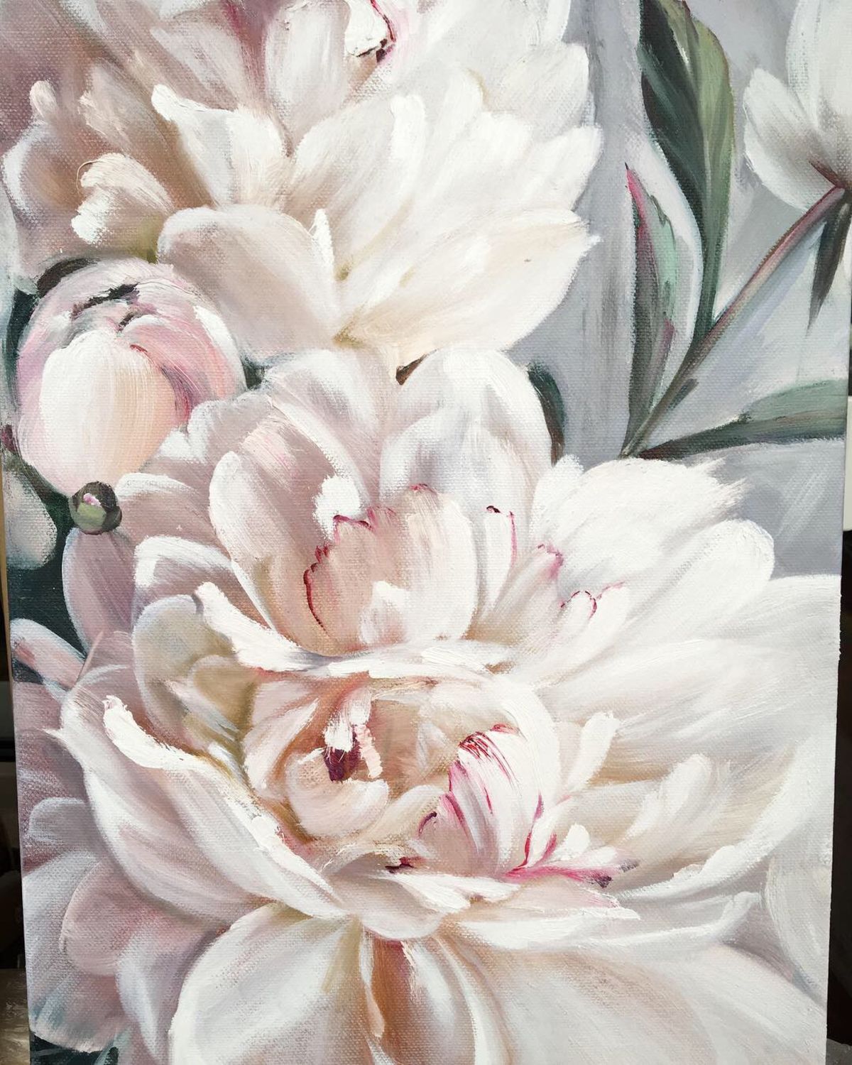 Картина Белые Пионы – заказать на Ярмарке Мастеров – HV9CXRU | Картины ...