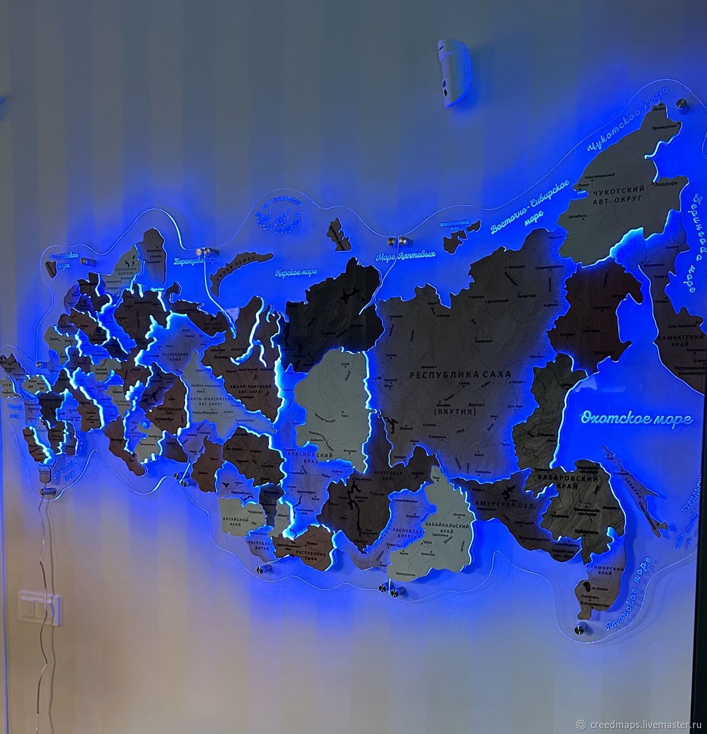 Карты мира: Эксклюзивная карта России с неоновой подсветкой купить в ...