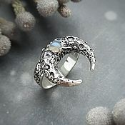 Серебряное кольцо "Лунница" с натуральным лабрадором в интернет ...