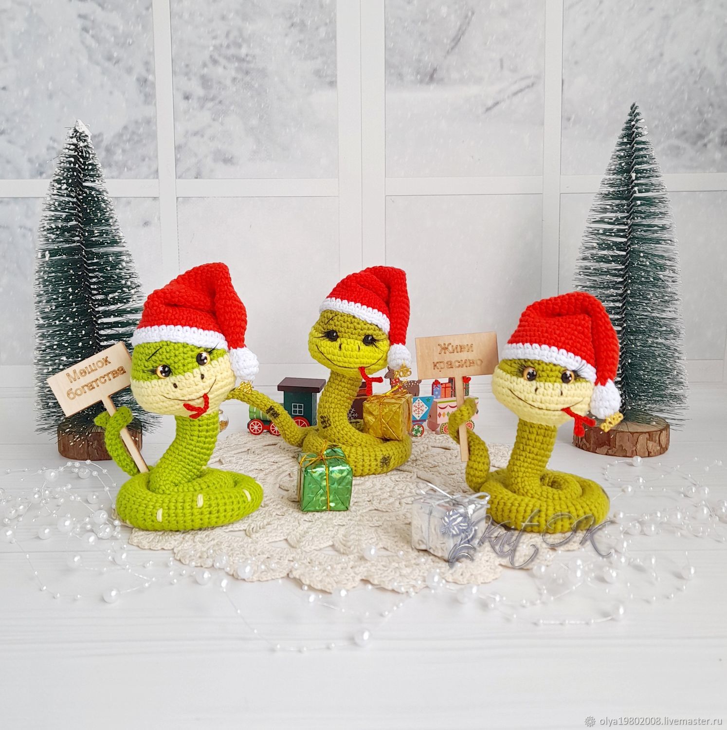 Новогодние сувениры: Змея. Вязаная змея. Символ года в интернет ...