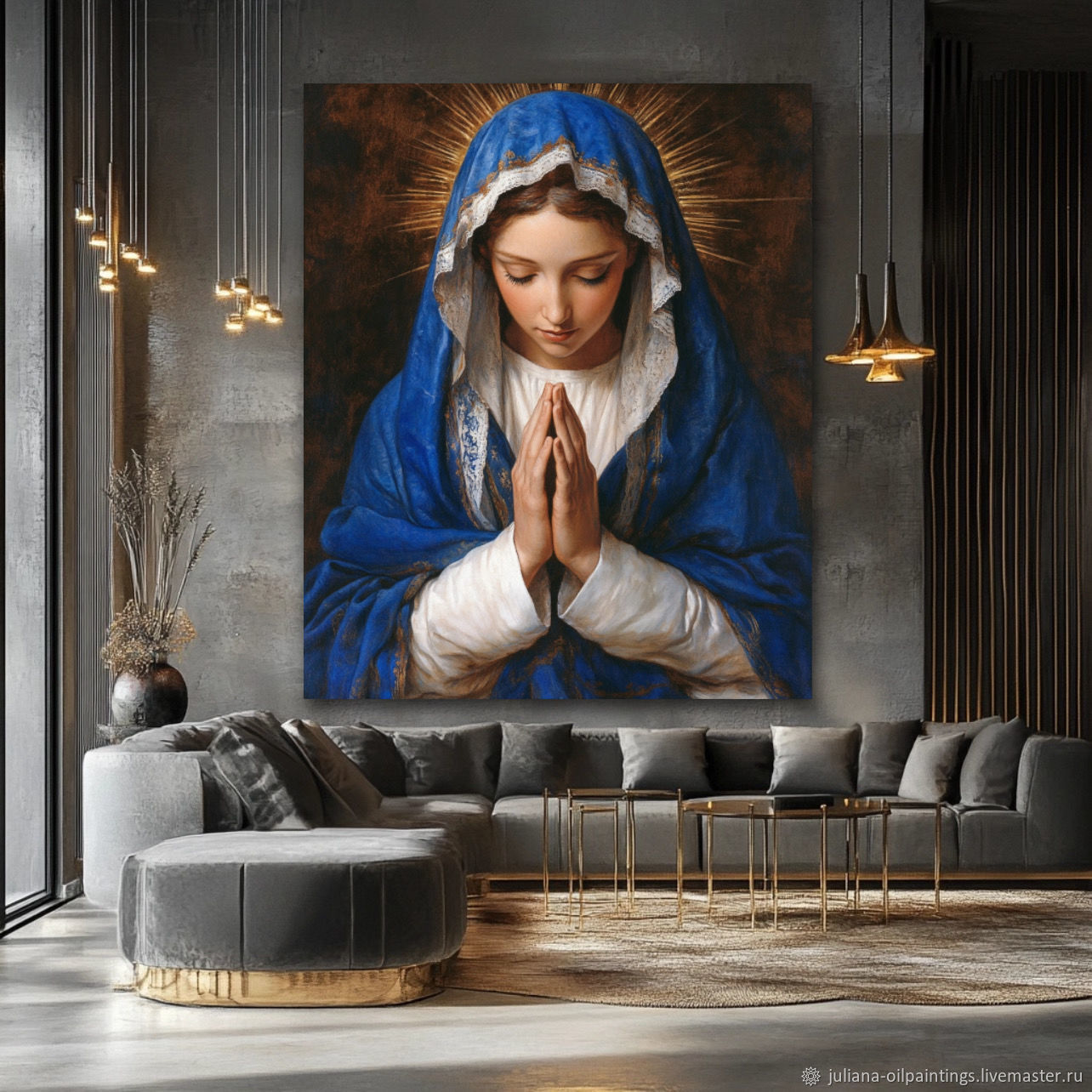 Картина маслом Пресвятая Дева Мария Портрет на холсте на заказ Икона в ...