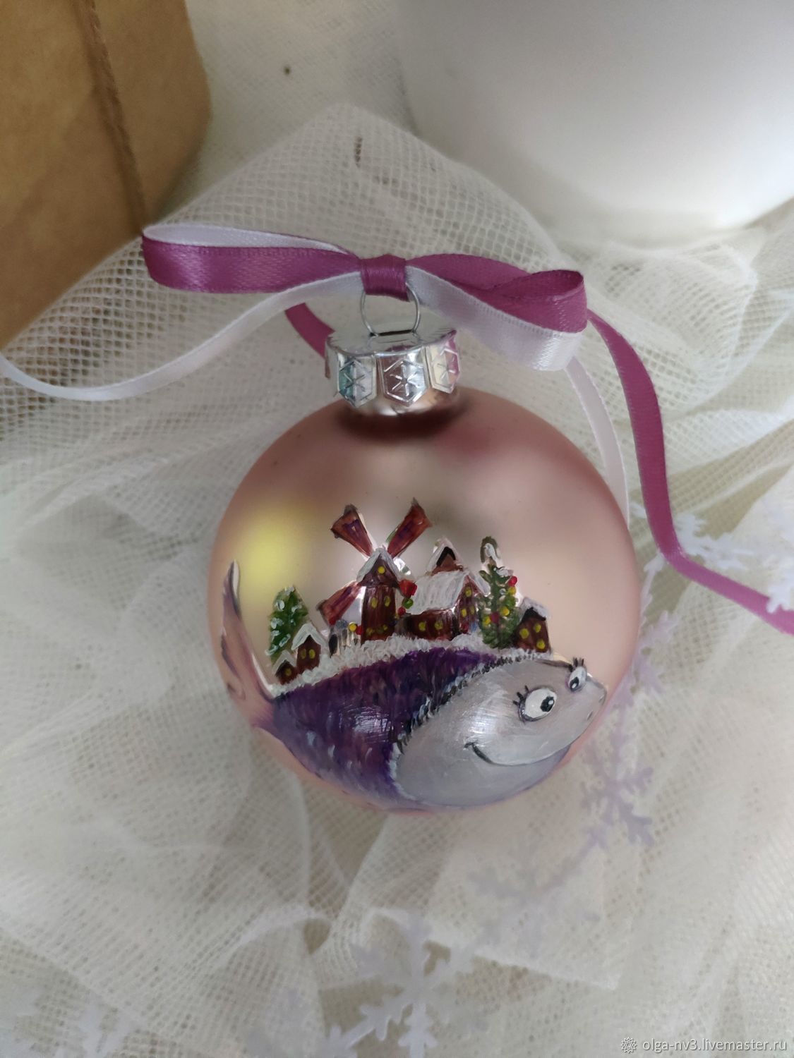 Елочные игрушки: Новогодний шарик с росписью Весерая рыба купить в ...