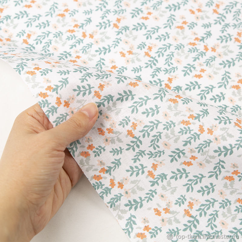 Ткань Перкаль набивная - Цветы и веточки (ширина 150 см) купить в ...