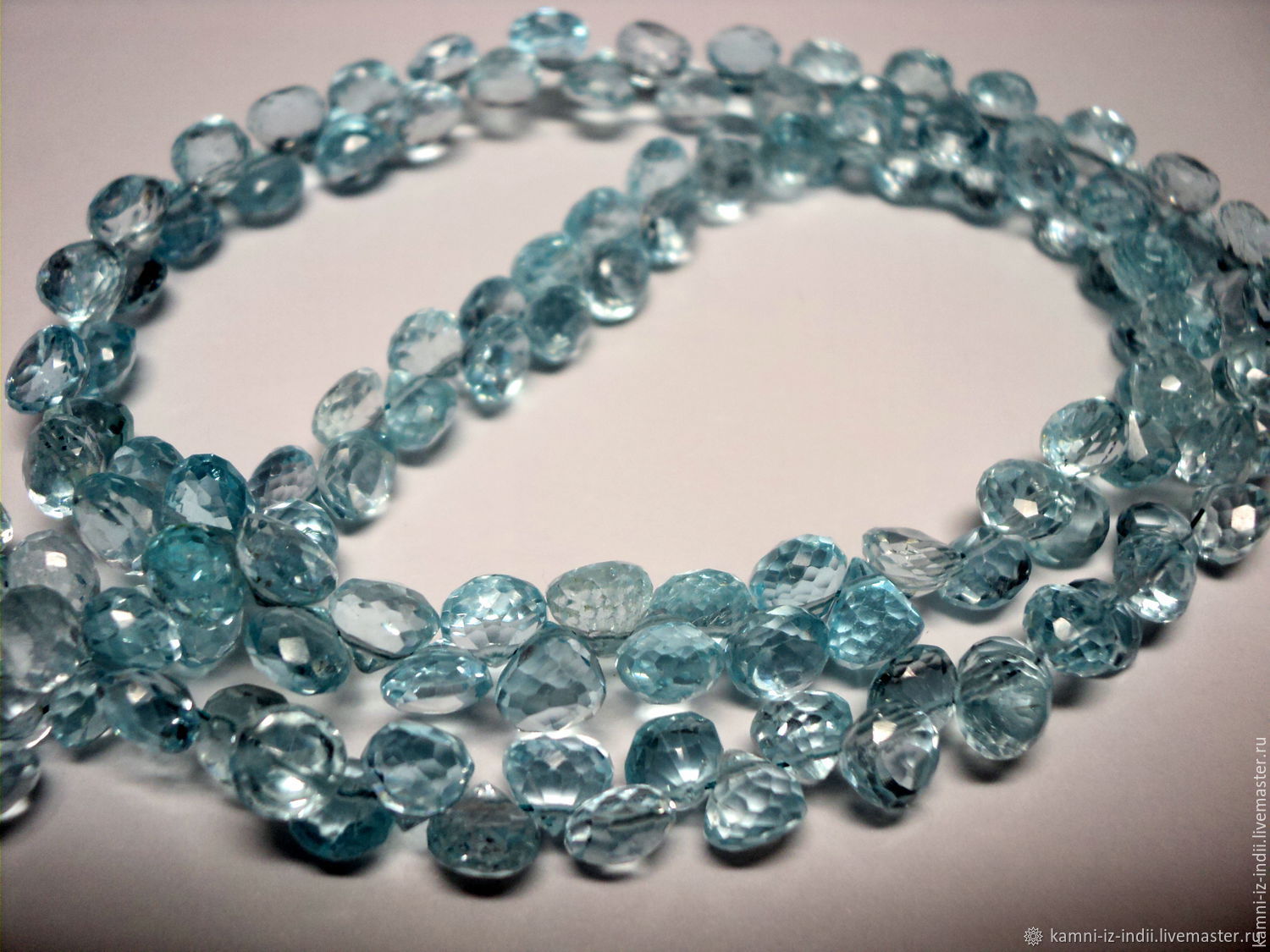 Голубой топаз (Sky Blue Topaz) лук капля бусины купить в интернет ...