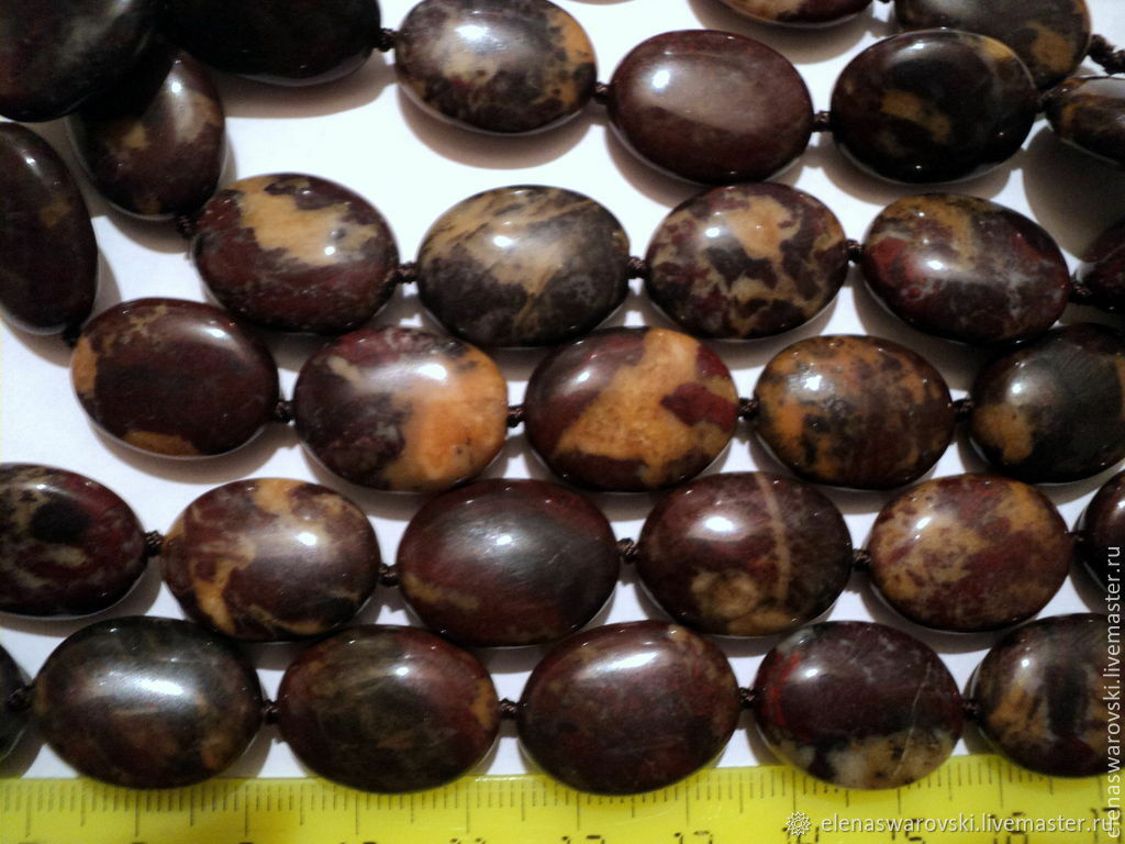 Яшма натуральная бусины овалы купить в интернет-магазине Ярмарка ...