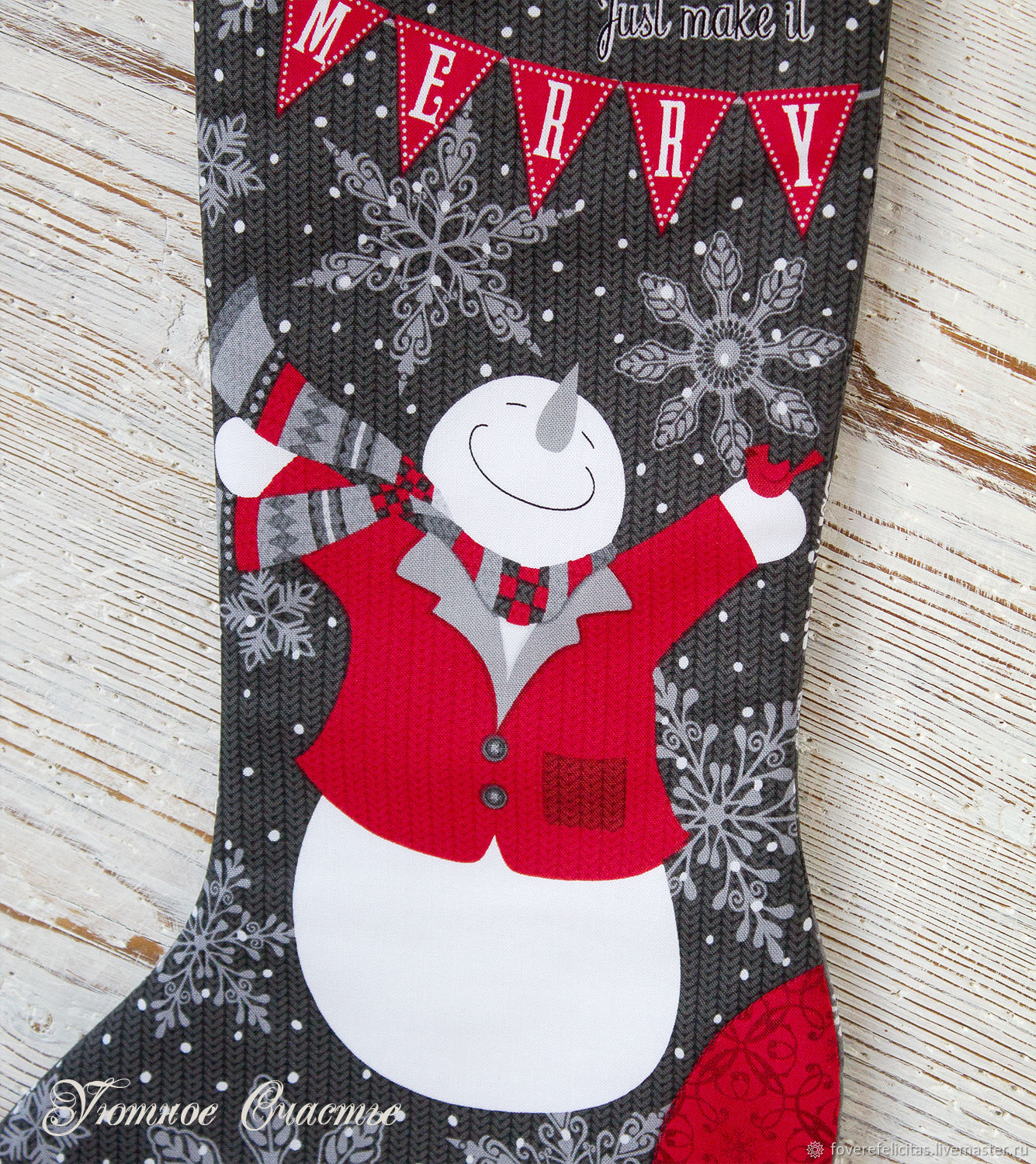 Новогодний носок из хлопка – заказать на Ярмарке Мастеров – N11A4RU ...