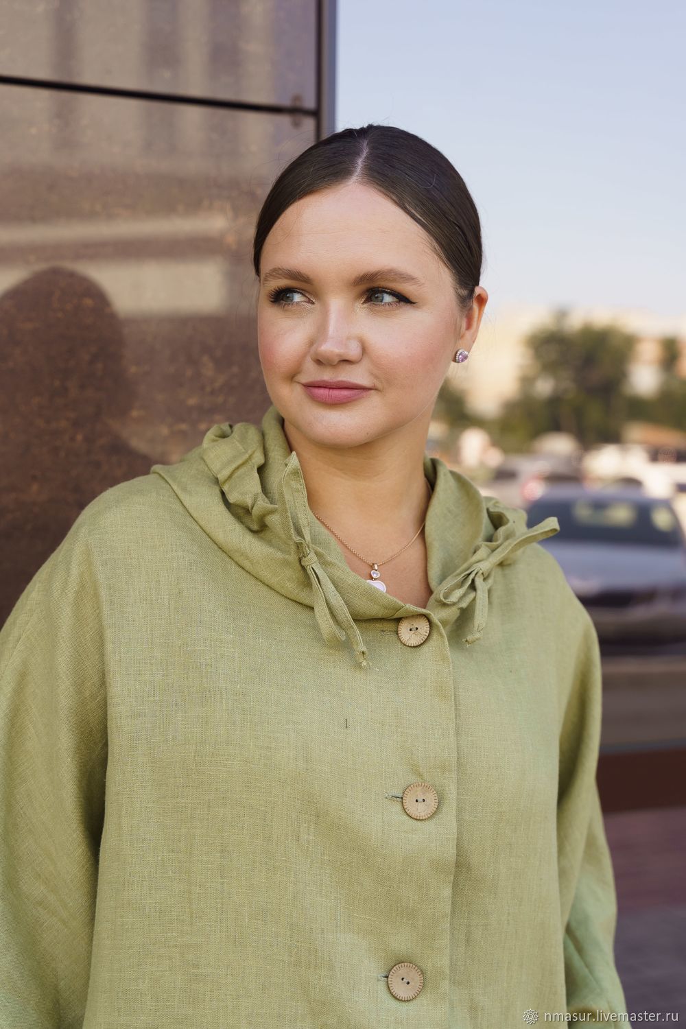 NATALINI Льняная парка оливкового цвета купить в интернет-магазине ...
