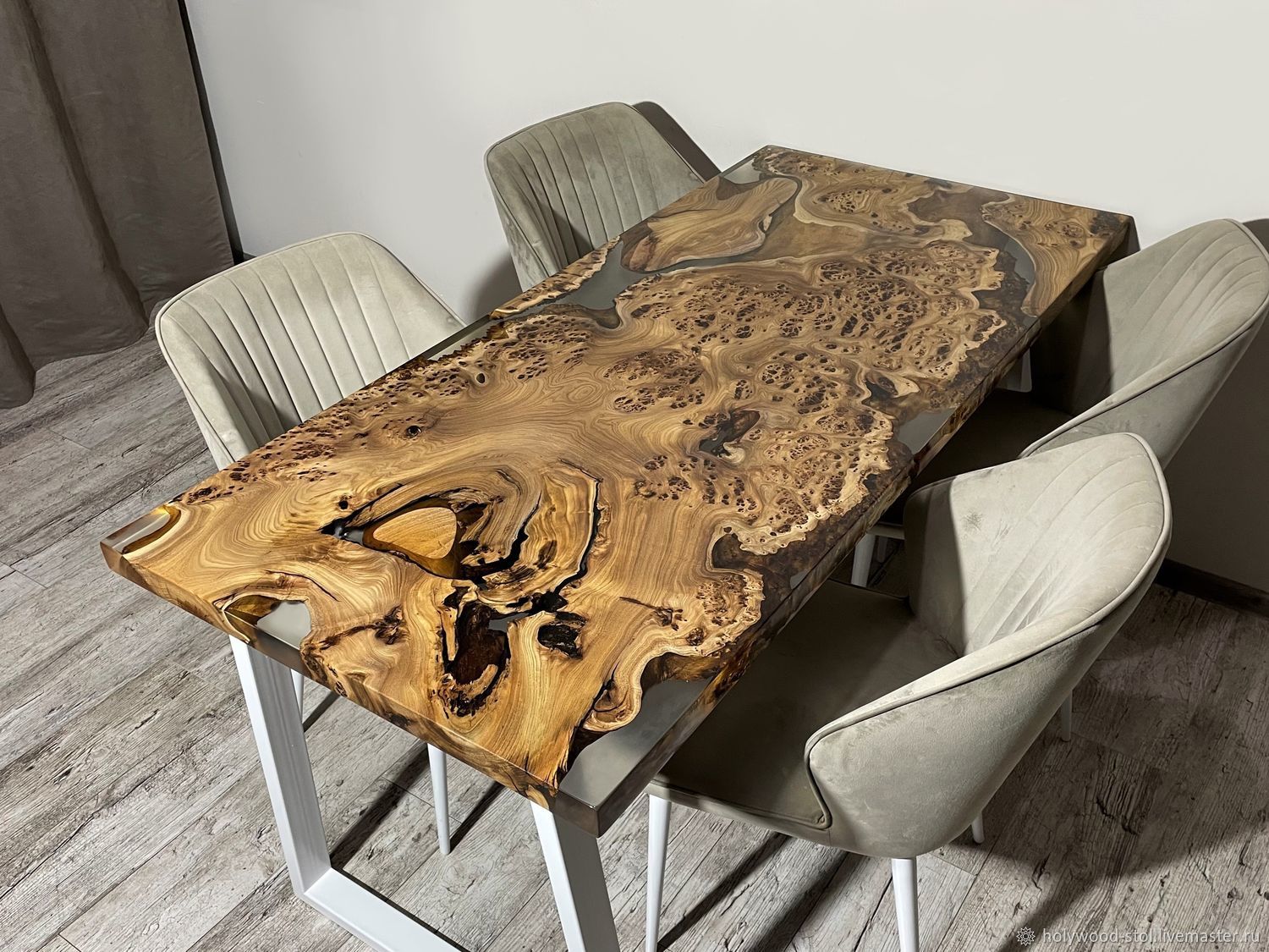 Эпоксидный стол обеденный на заказ в интернет-магазине Ярмарка Мастеров ...