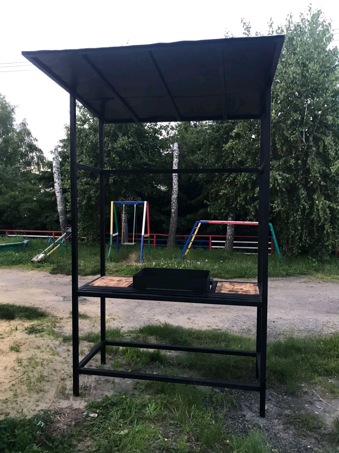 Мангал в стиле лофт с крышей в интернет-магазине на Ярмарке Мастеров ...