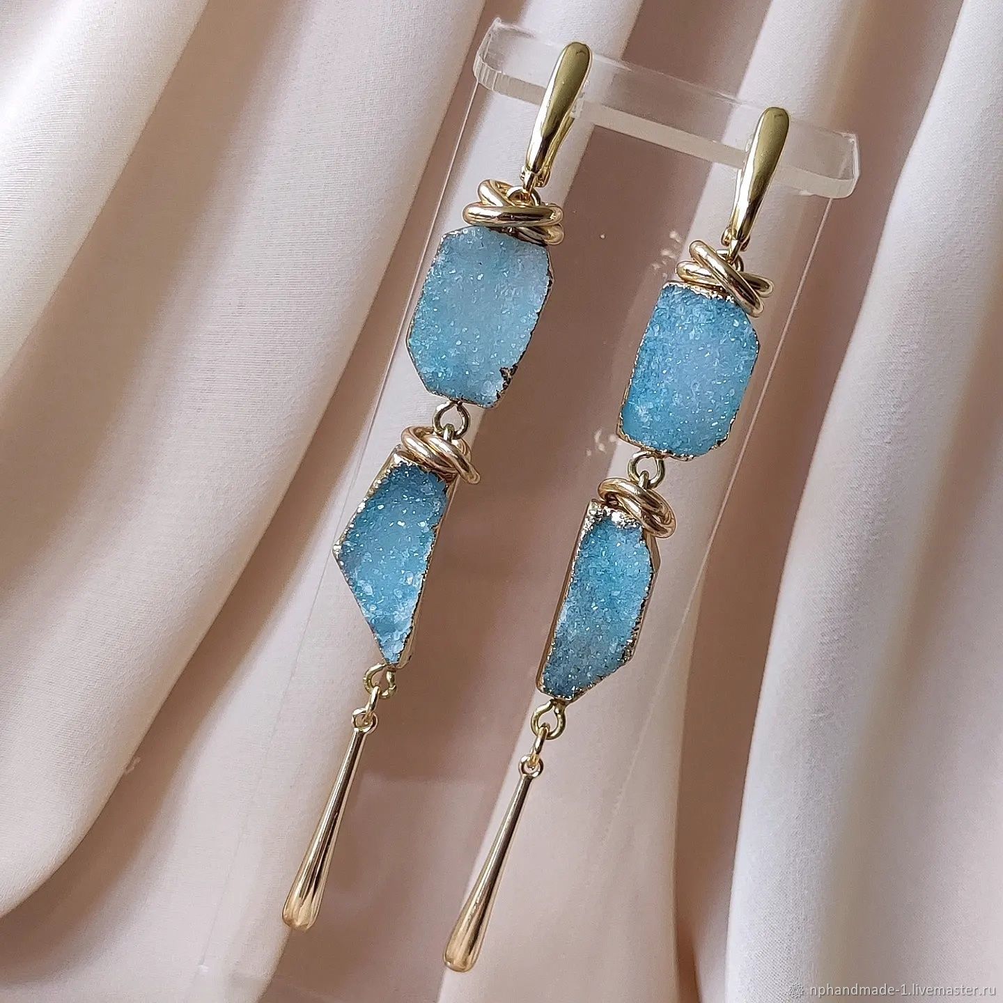 Браслет с камнями. Браслет из натуральных камней голубой кварц купить в ...