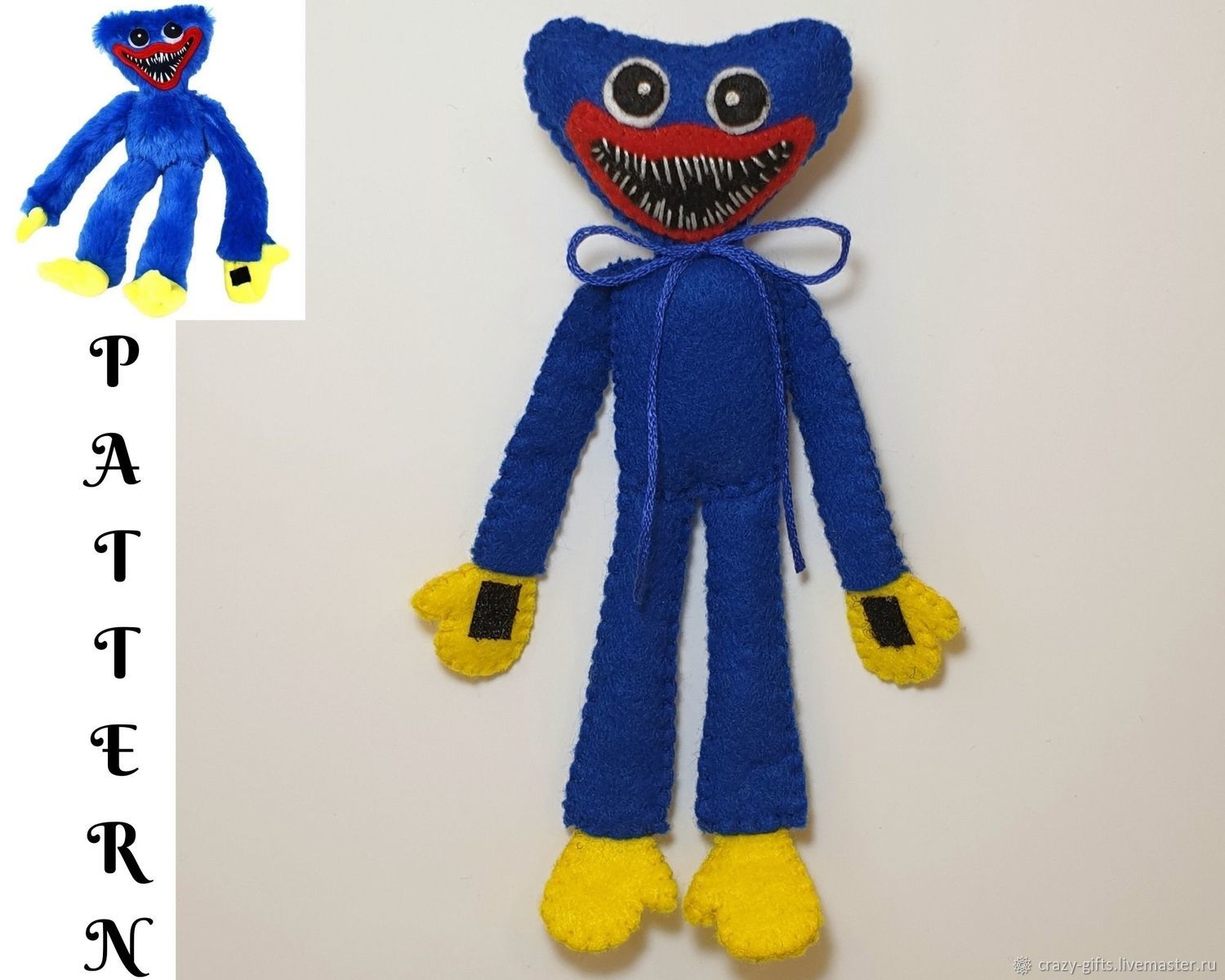 Pattern Huggy Wuggy Выкройка Хаги Ваги из фетра в интернет-магазине на ...
