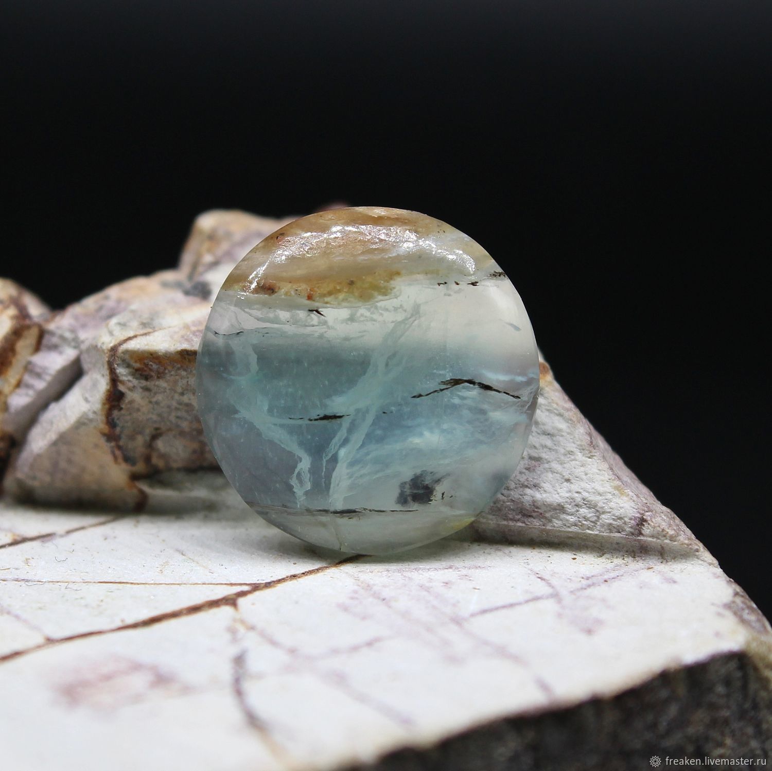 4.08, Перуанский Голубой Опал с Дендритами, Андский Голубой Опал Перу ...